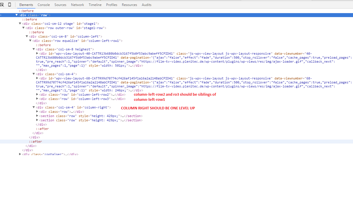 Nested Bootstrap Grids Causing Side Effects Toolset