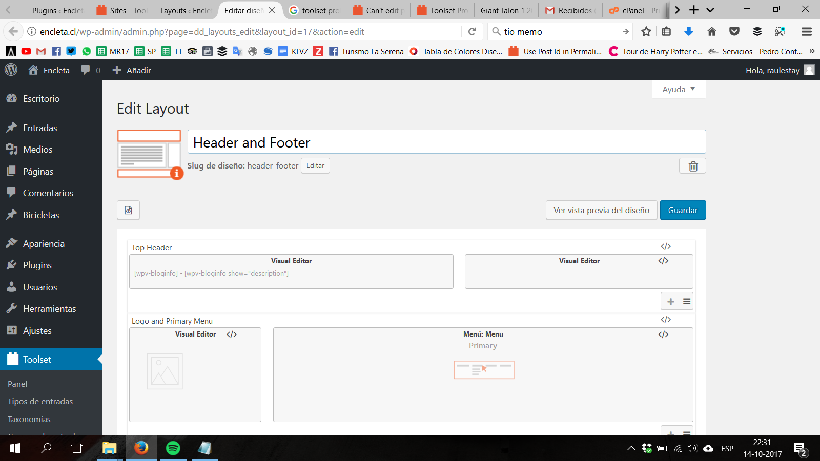 Hi I Can Not Edit The Header And Footer Layout The Scrollbar Disappears Toolset