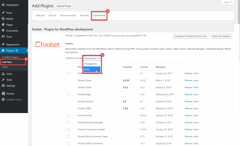 How to install beta versions of Toolset plugins - Toolset