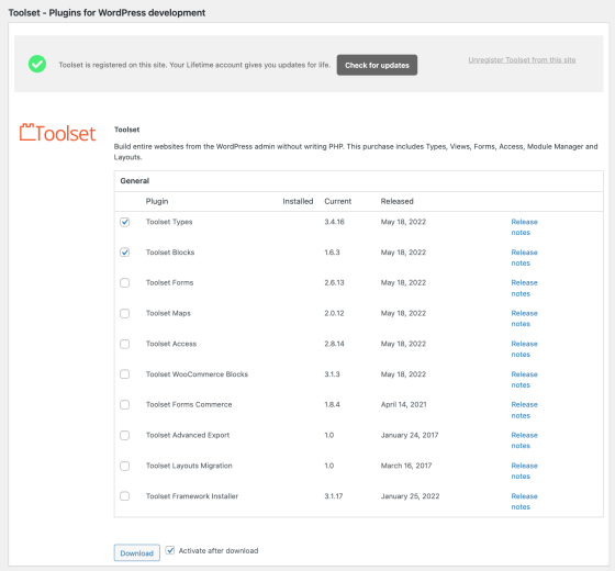 How to install and register Toolset - Toolset