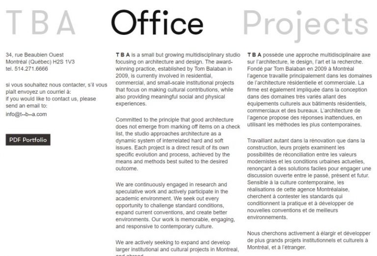 TBA - architecture and design - Toolset Showcase