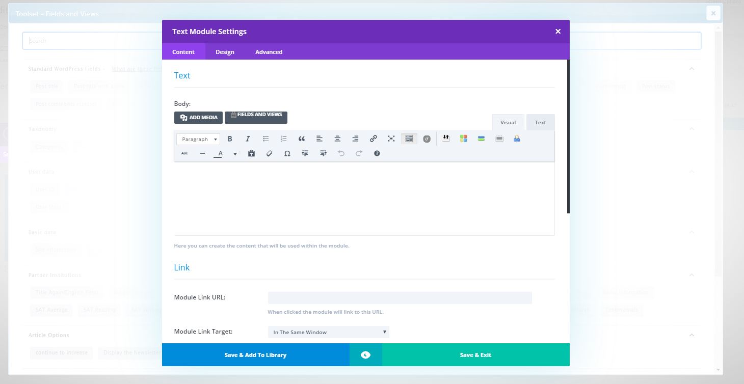 Toolset Fields And Views Opens Behind Divi Builder Toolset 