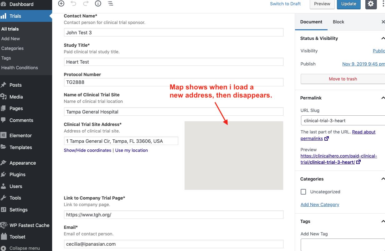 New User registration and Map not loading markers - Toolset