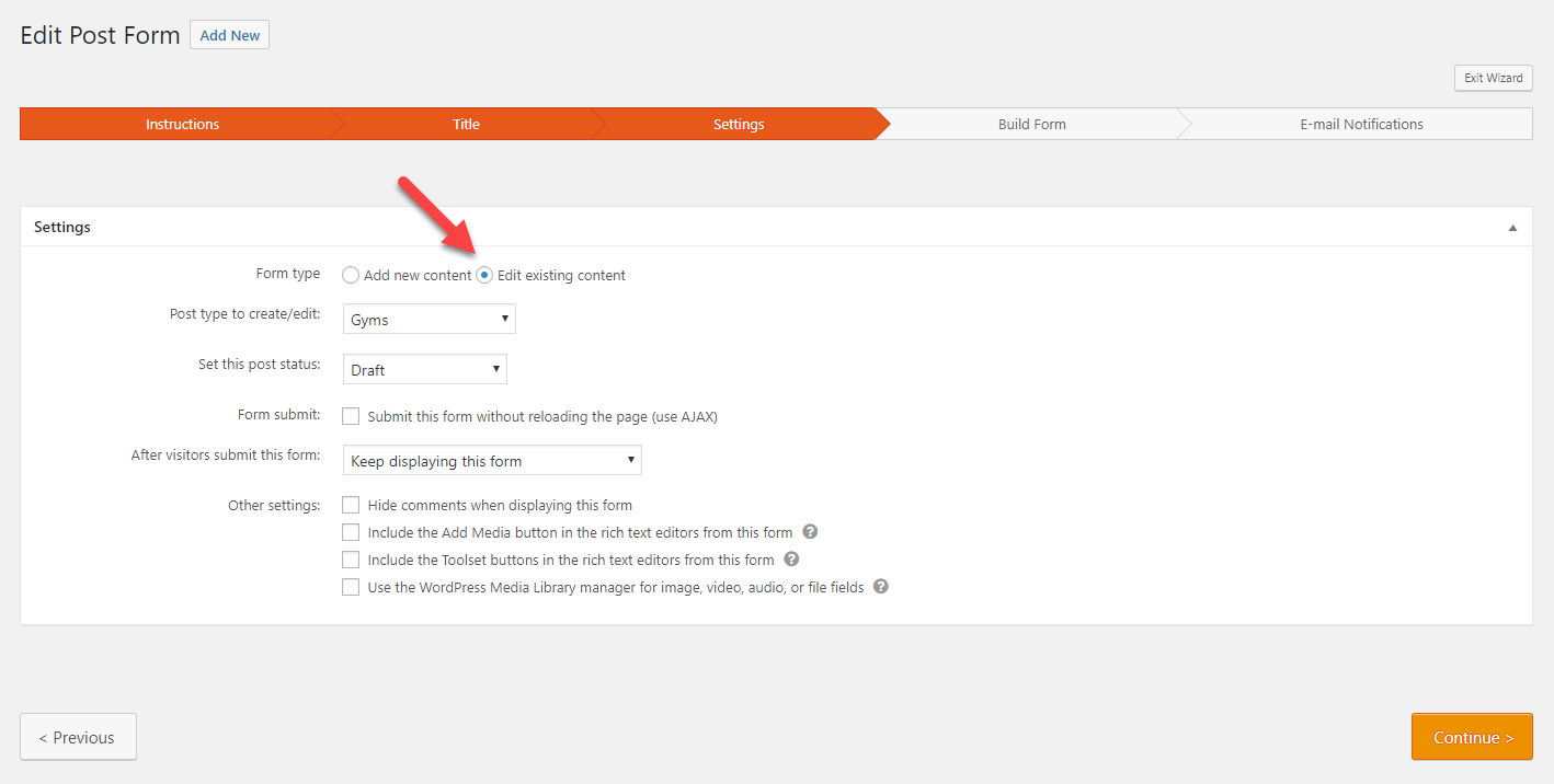 Front end Forms For Editing Content In WordPress Toolset