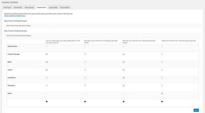 Controlling Access To Front End Forms In Wordpress Toolset