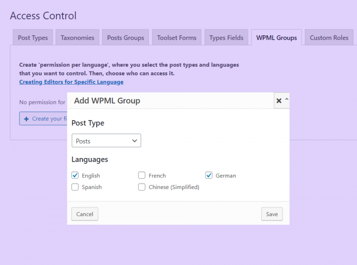 Access - Role Management and Access Control for WordPress