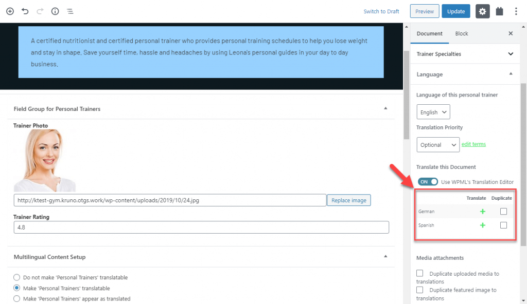 Translating the Content in WordPress - Toolset