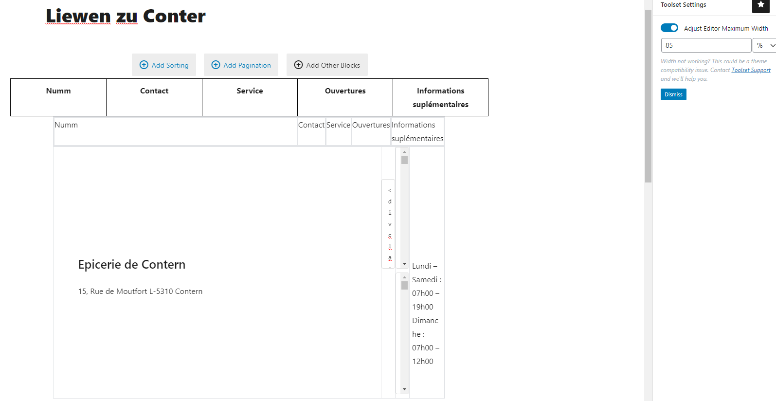 View Form With Table Columns Not Displaying Correctly Toolset