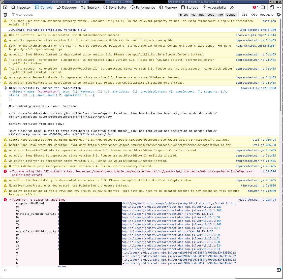 Map Block Fails To Render Cannot Configure Toolset