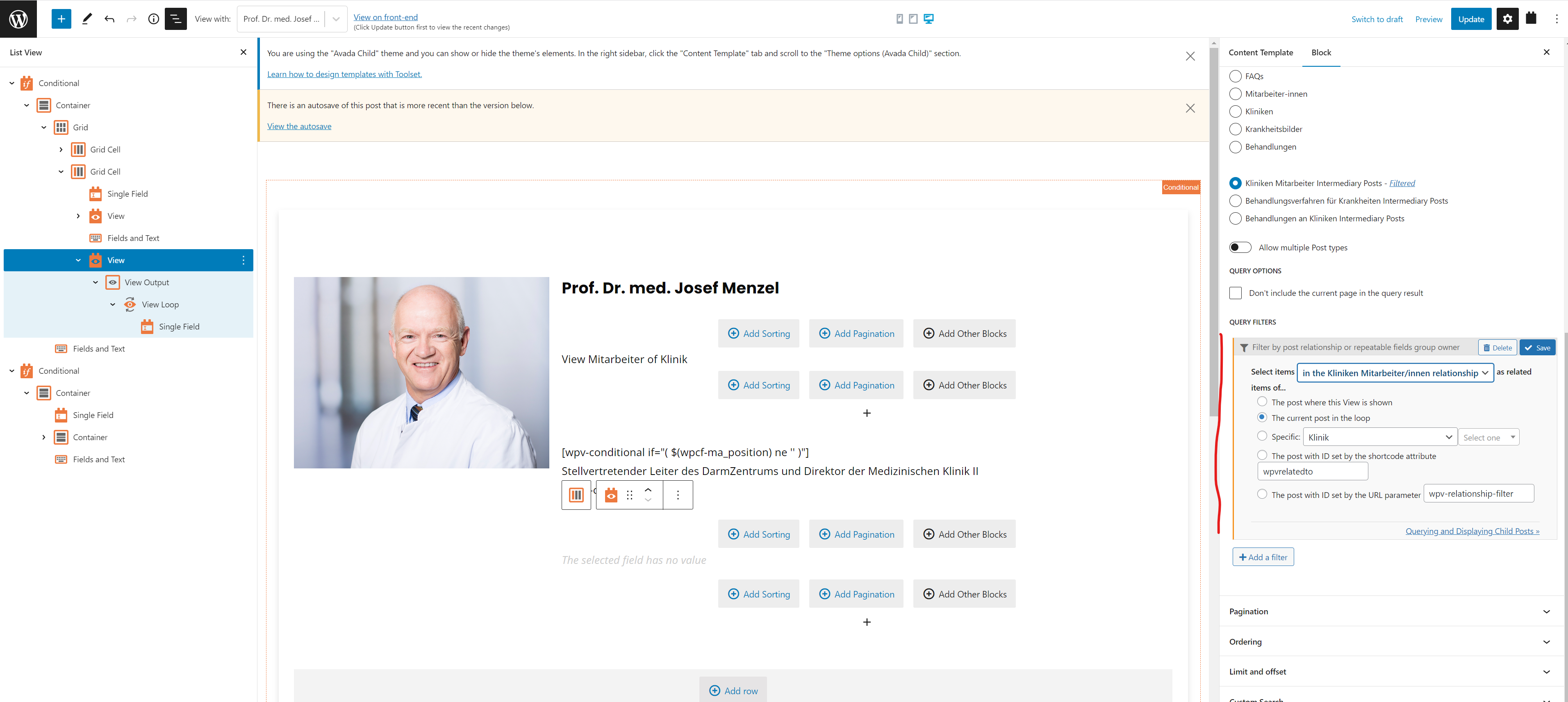 Intermediary Post Field Not Showing Content Template Broken Toolset