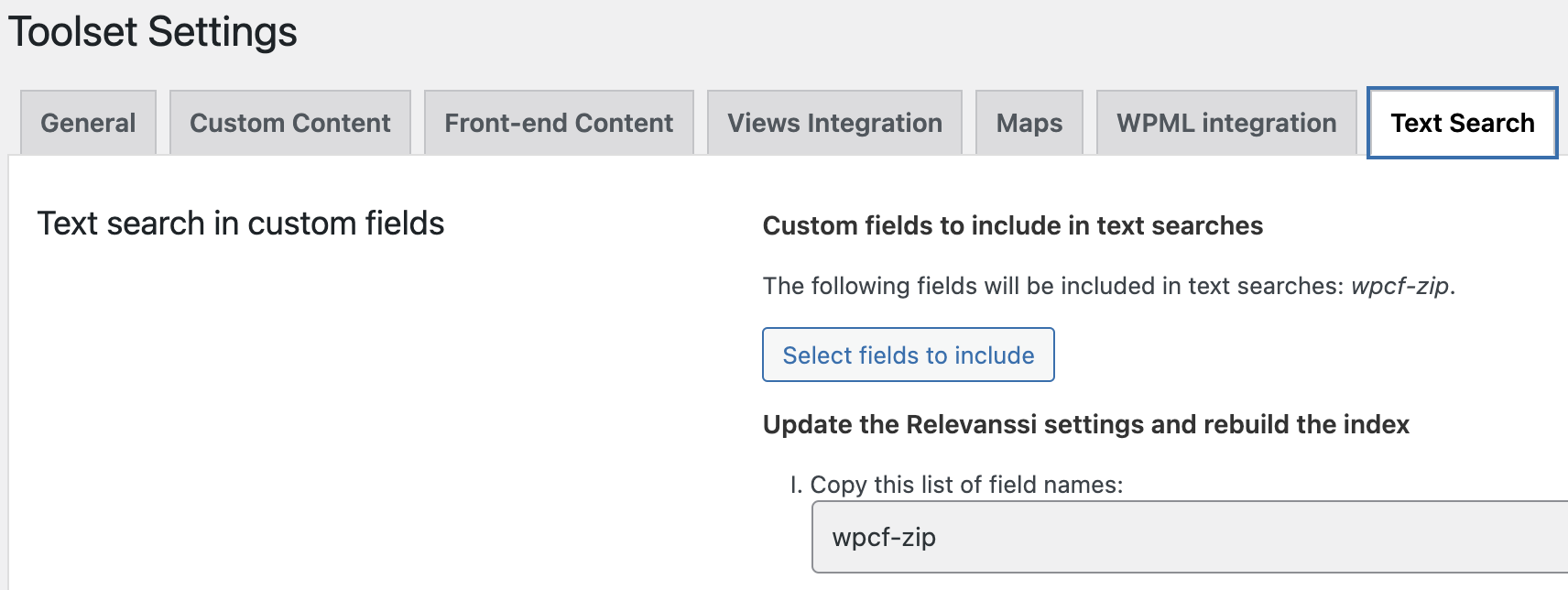 Text Search not working as expected - shows "No Results" - Toolset