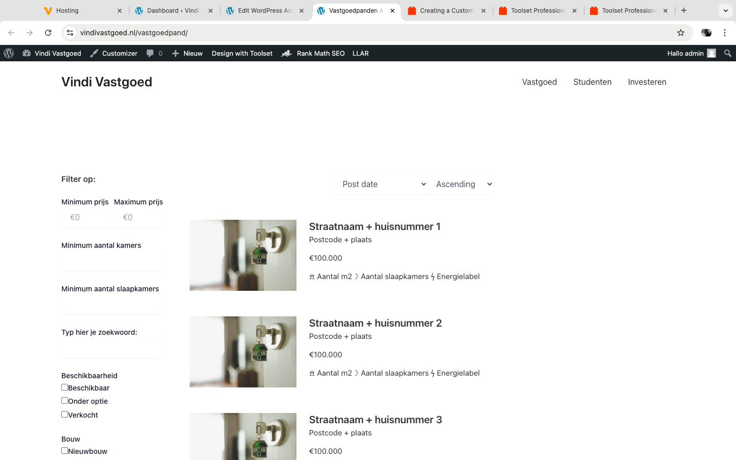 Displaying archives on full page - Toolset
